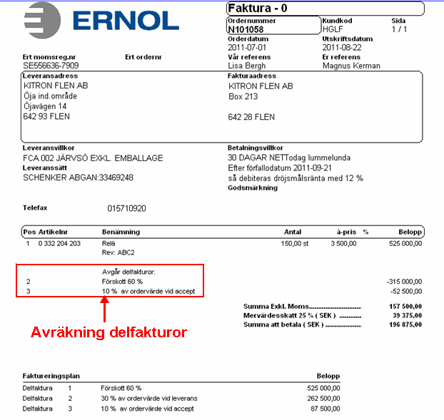 Fakturering - Utskrift fakturor