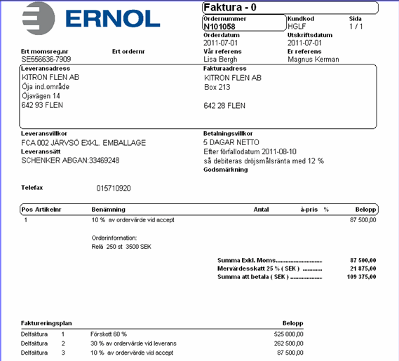 Fakturering - Utskrift fakturor